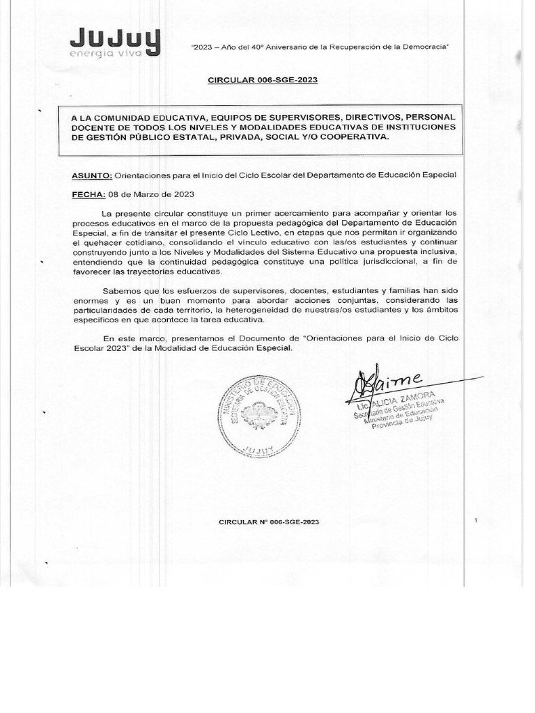 Circular #006 - Sge - 2023 | PDF