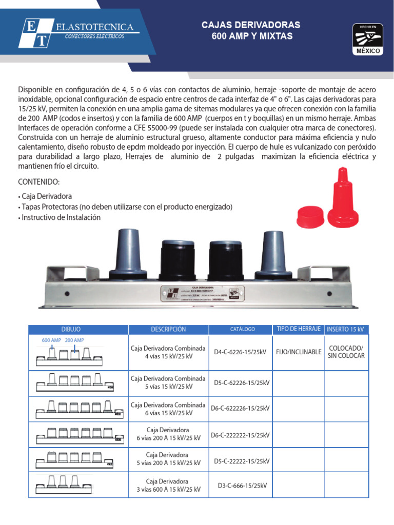 Cajas Derivadoras de 3 a 6 Vías 15/25 kV | PDF | Electricidad ...