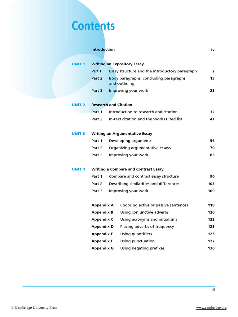Academic Writing Skills Level2 Students Book Table of Contents | PDF ...