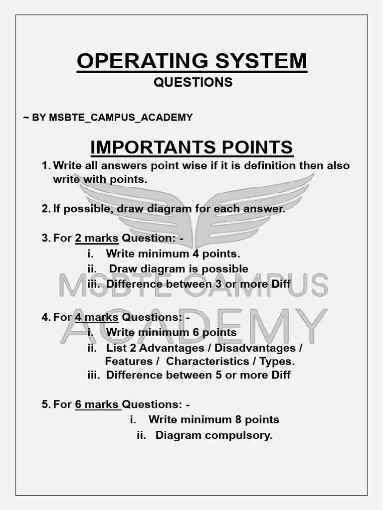 OSY QB by Msbte - Campus - 2k23 | PDF | Scheduling (Computing ...
