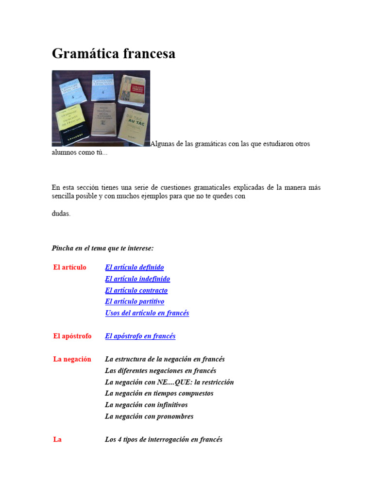 Gramática Francesa | PDF | Adverbio | Morfología