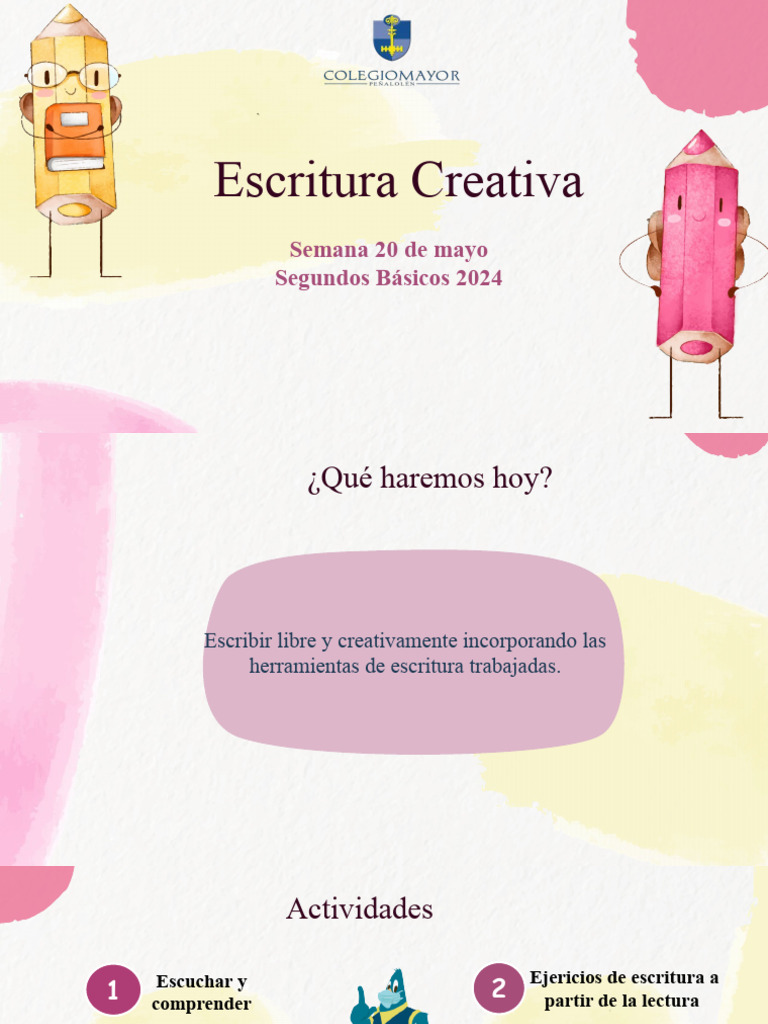 Clase de Escritura Creativa. Semana 20 de Mayo | PDF