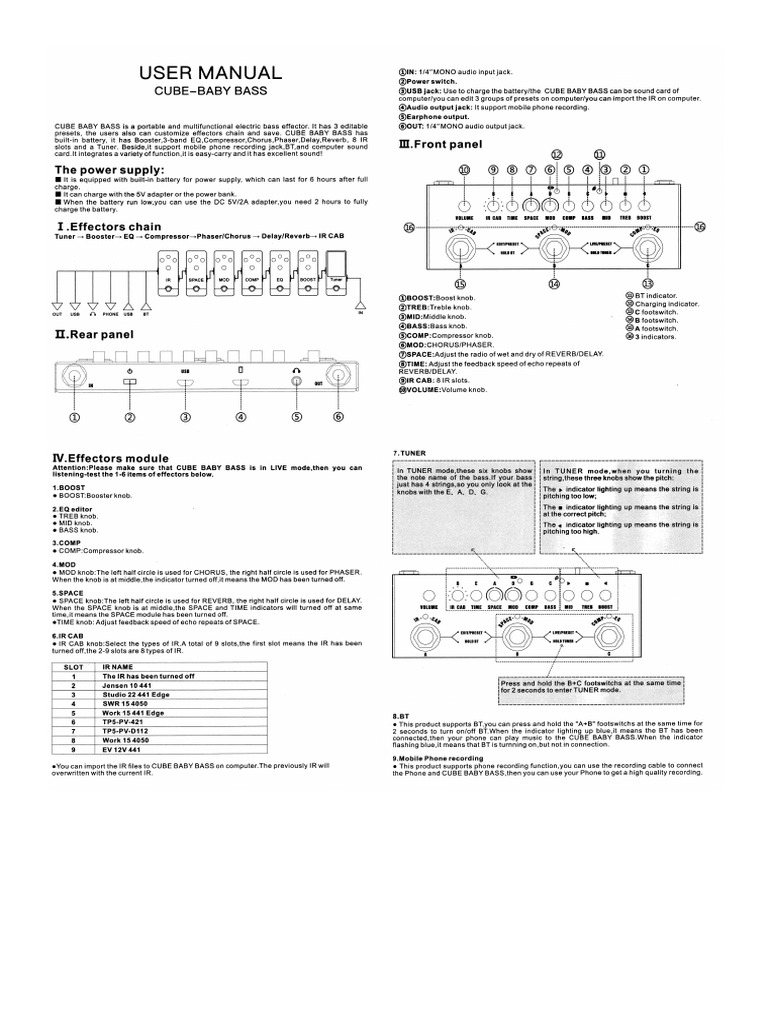 Cube Baby Bass Manual | PDF