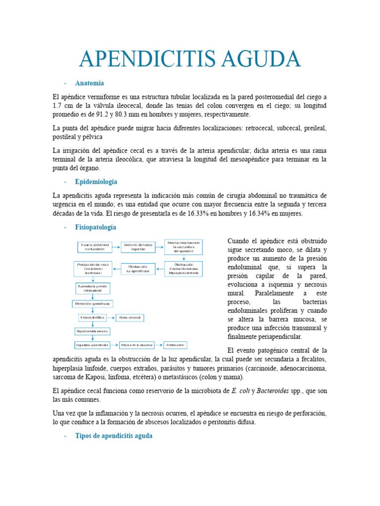 Apendicitis Aguda | PDF | Enfermedades y trastornos | Medicina
