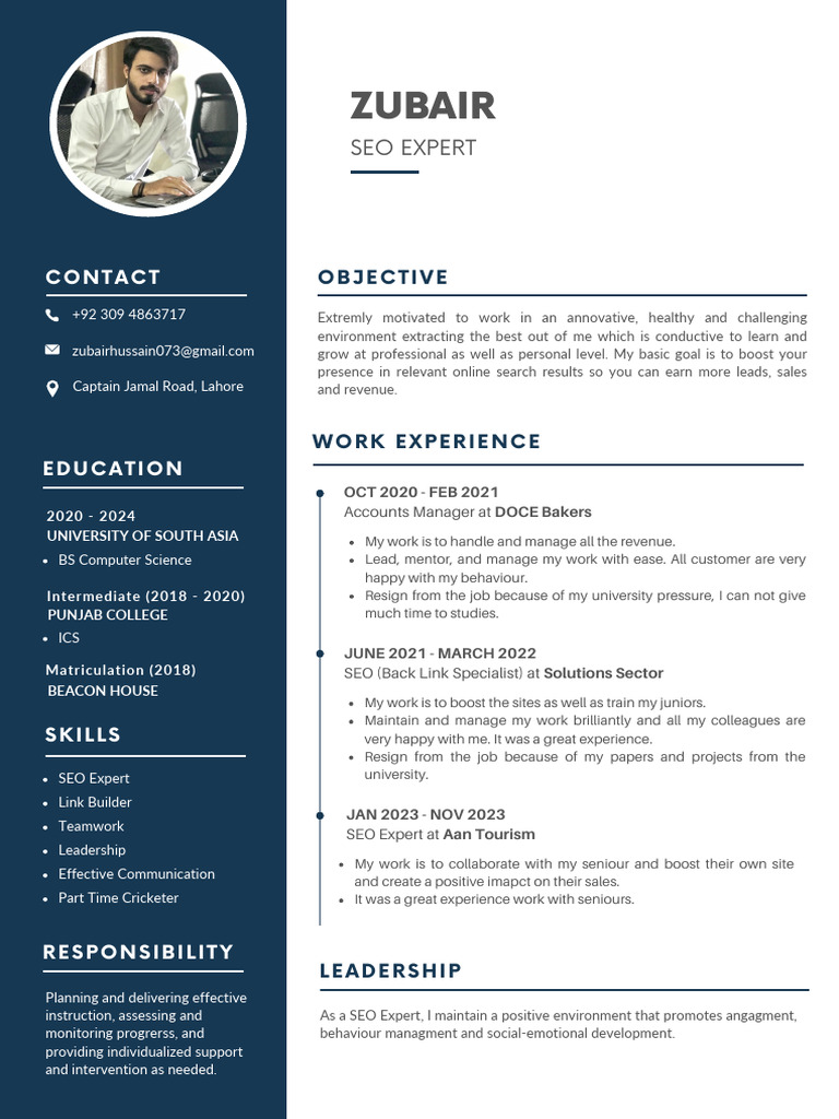 Zubair CV-1-4 | PDF | Psychology | Cognition