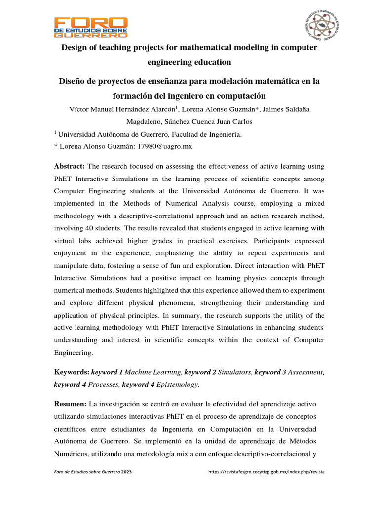 Diseño de Proyectos de Enseñanza para Modelación Matemática en La Formación Del Ingeniero en ...