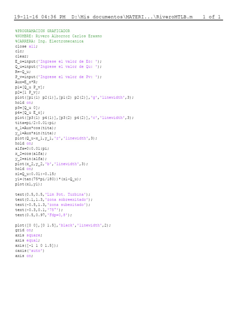 Programa Matlab | PDF