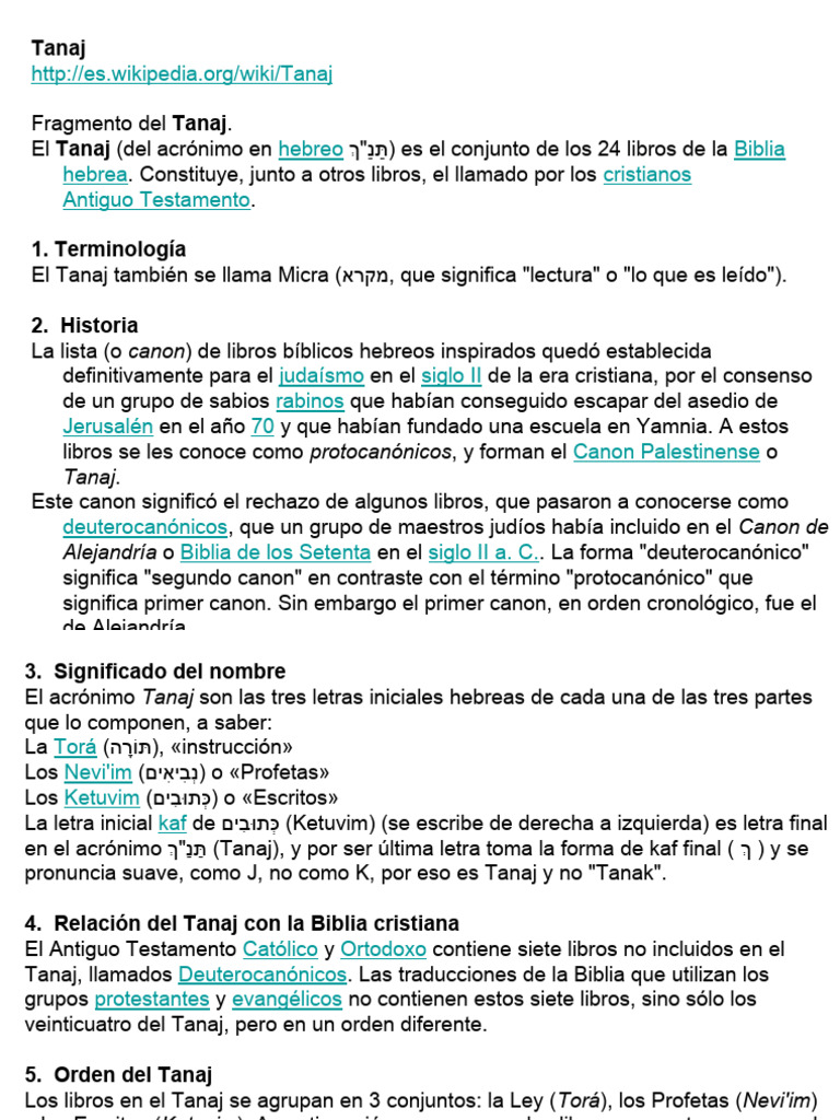 Tanaj | PDF | Biblia hebrea | Biblia