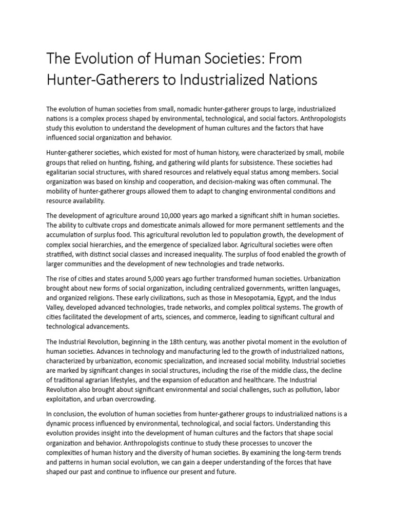 The Evolution of Human Societies | Download Free PDF | Society | Hunter ...