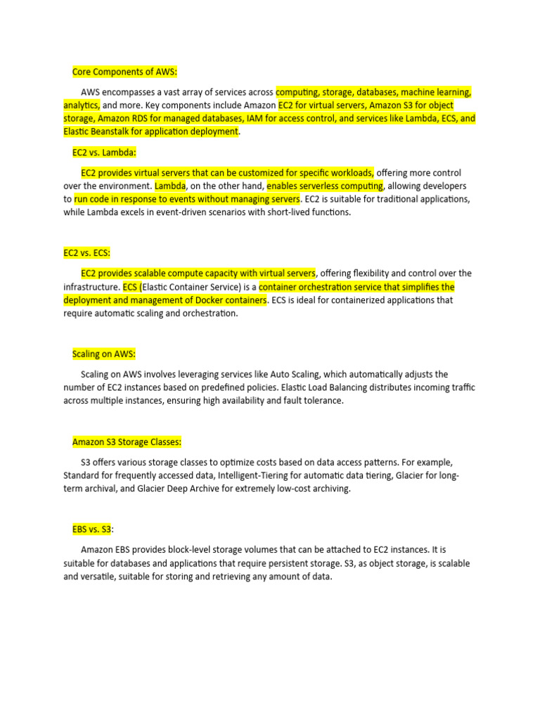 Core Components of AWS | Download Free PDF | Amazon Web Services ...