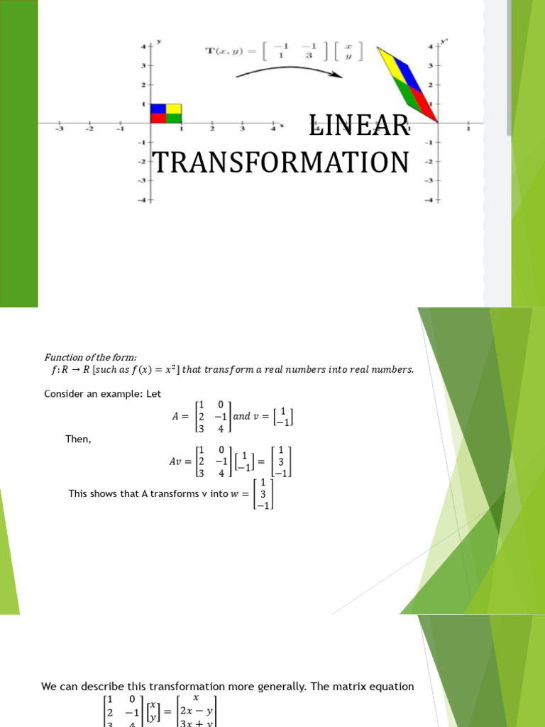 Linear Transformation1 | PDF | Linear Map | Vector Space Linear Transformation1 | PDF | Linear Map | Vector Space