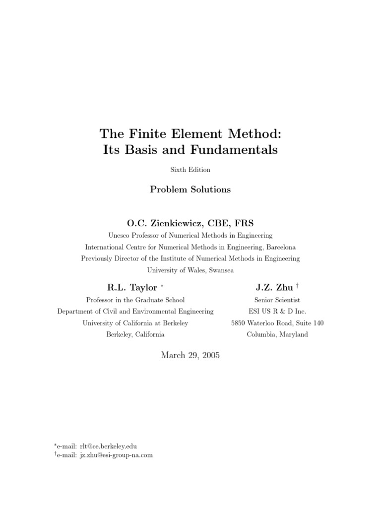 Vol 1 | PDF | Integral | Finite Element Method