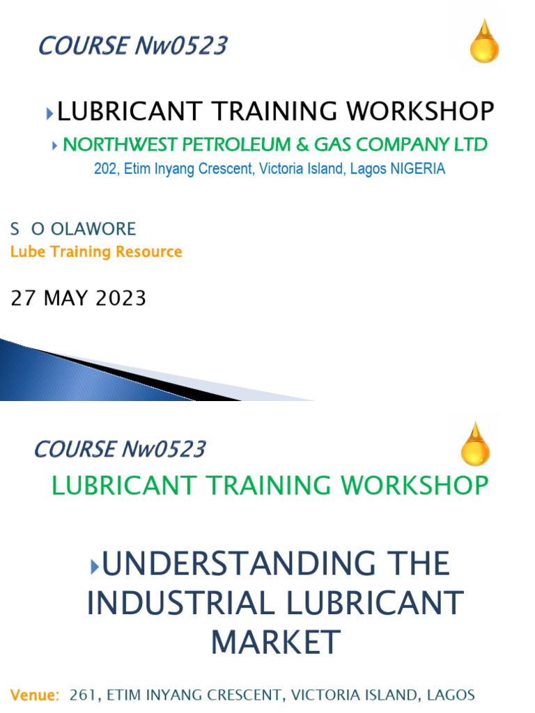 Lube Training Workshop NW 0523 - Edn1 | PDF | Motor Oil | Lubricant