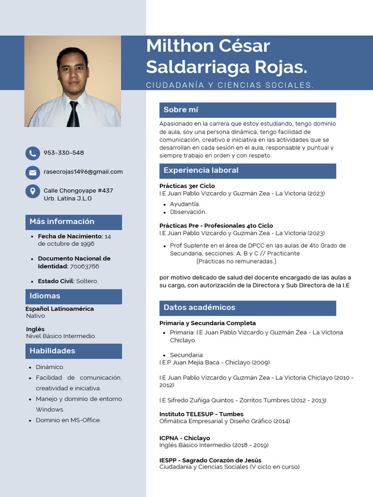 Currículum Milton ACTUALIZADO 2024 | PDF