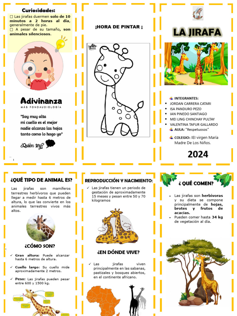 JIRAFA TRIPTICO TERMINADO[1] | PDF | Zoología