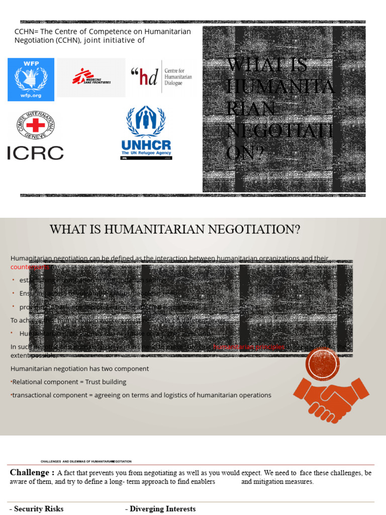 Humanitarian Negotiation | PDF | Negotiation | Humanitarian Aid