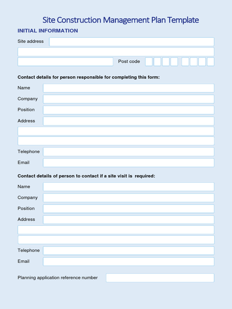 Site Construction Management Plan | PDF | Business | Computers