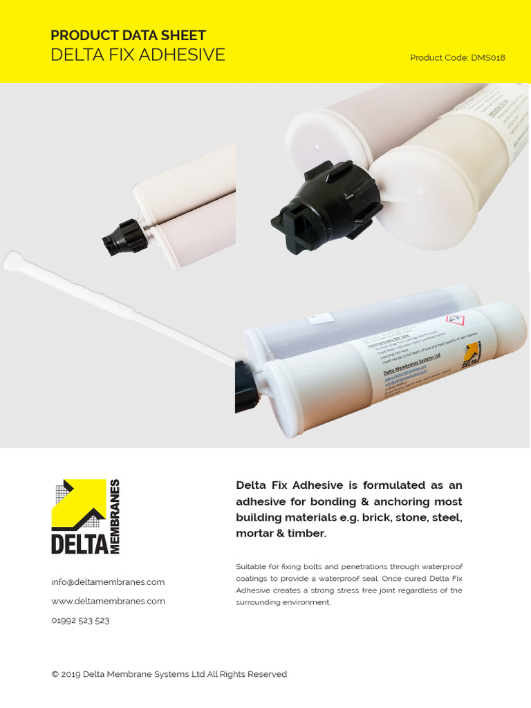 Delta Fix Adhesive Product Overview | PDF | Adhesive | Concrete