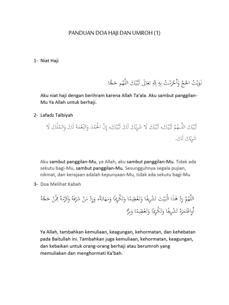 PANDUAN DOA HAJI DAN UMROH | PDF