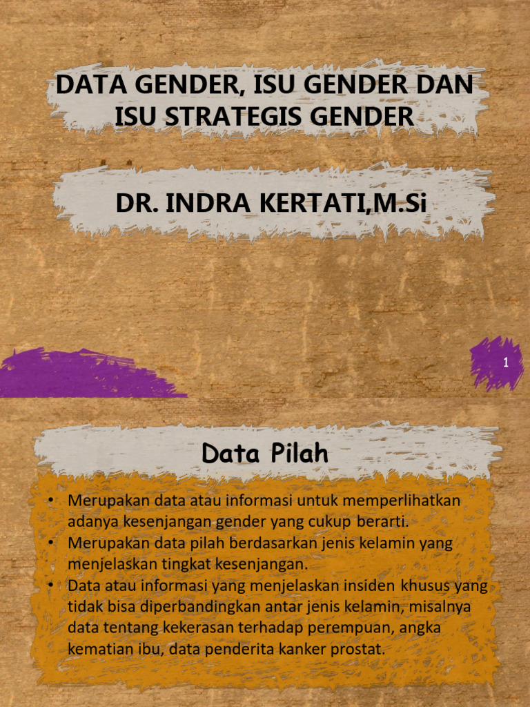 Data Gender, Isu Gender Dan Isu Strategis Gender | PDF
