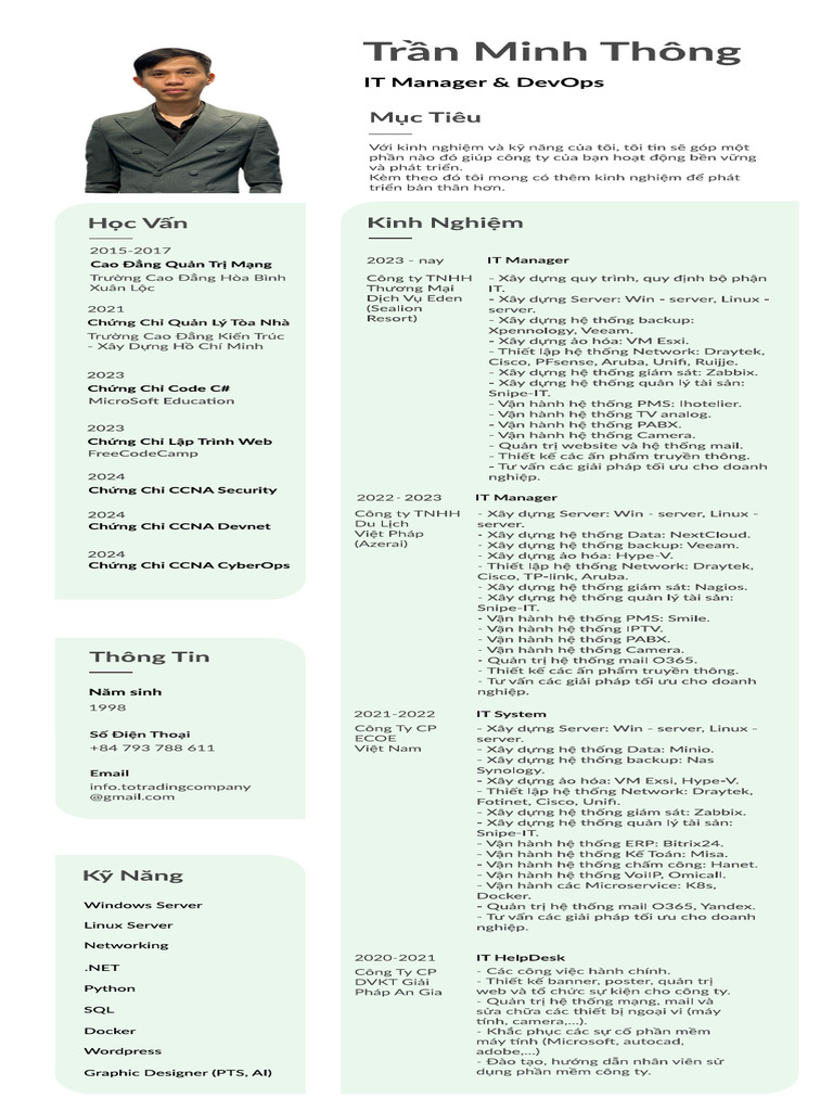 CV Tran Minh Thong | PDF