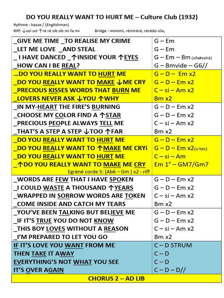 Do You Really Want To Hurt Me | PDF