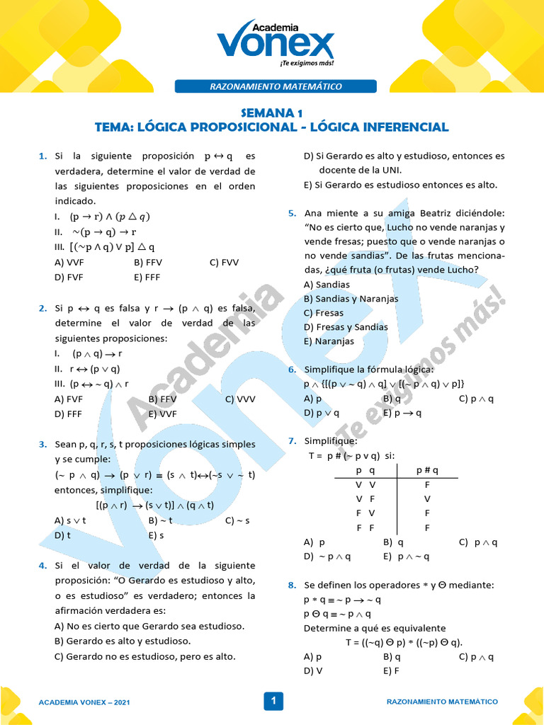Copia de RP Uni RM VC s1 | PDF | Proposición | Mentira
