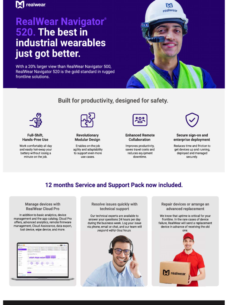 RealWear Navigator 520 Datasheet | PDF