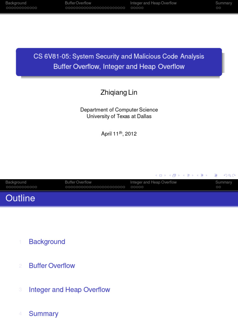 35 Buffer Overflow Integer And Heap Overflow Pdf Variable 1504