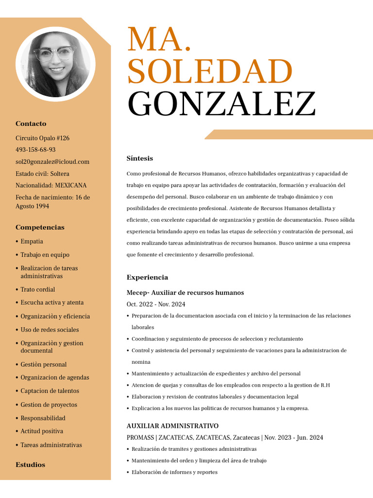 Ma - Soledad Gonzalez CV | PDF | Gestión de recursos humanos | Business