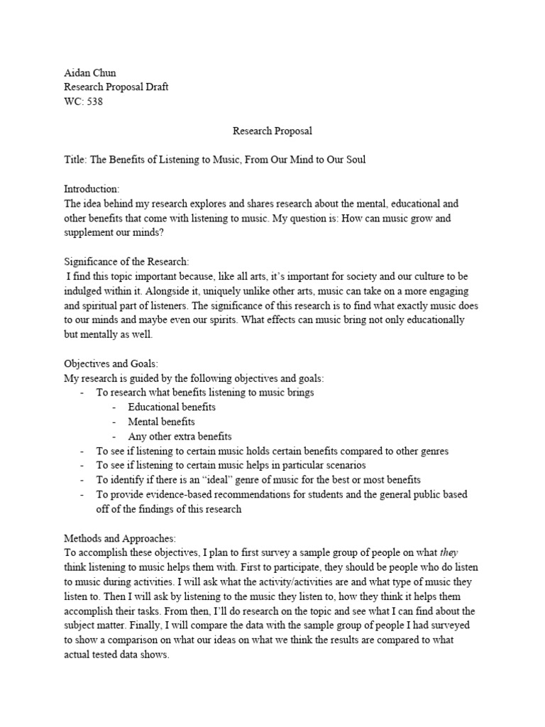 Research Proposal Draft | PDF | Mind | Liberal Arts Education