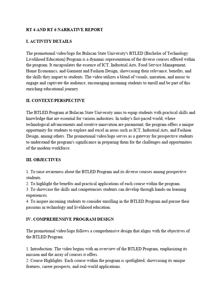 Narrative Report | PDF | Educational Technology