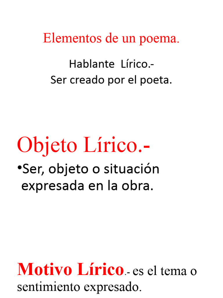 Elementos de Un Poema Primero | PDF