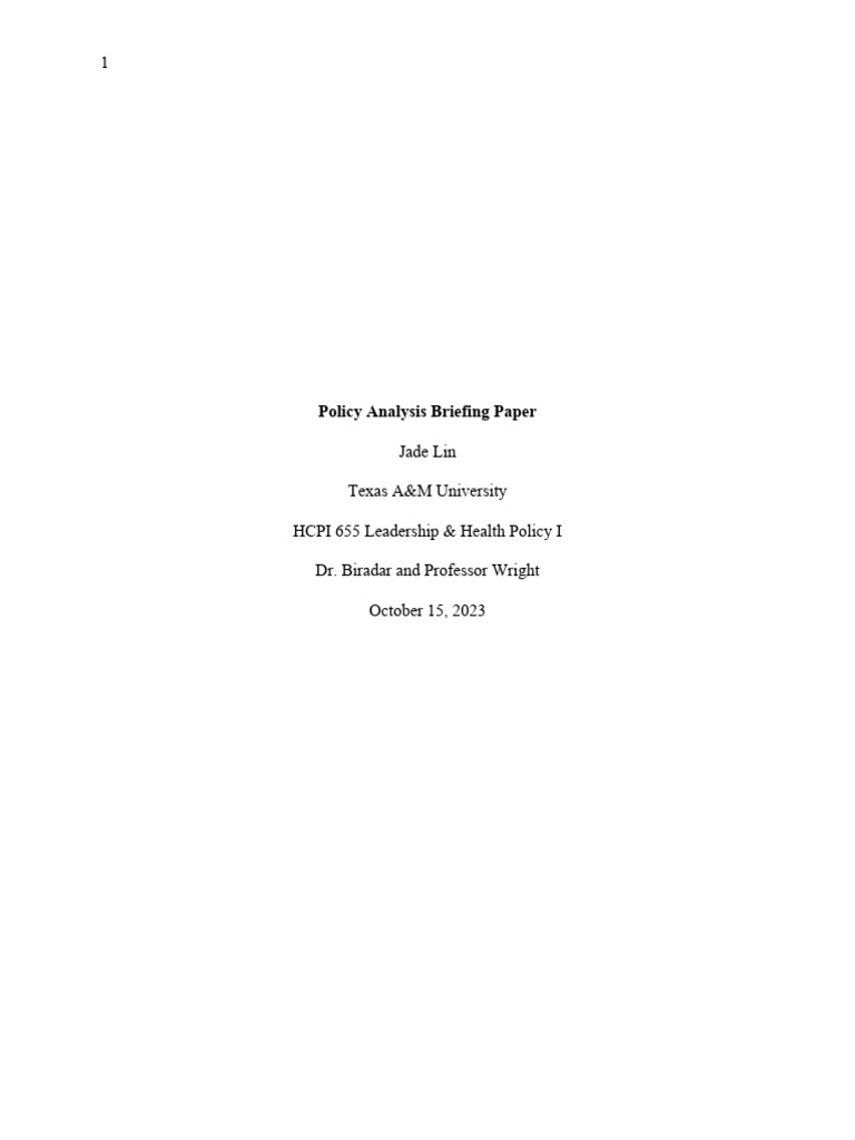 Policy Analysis Briefing Paper | PDF | Medicaid | Health Insurance ...