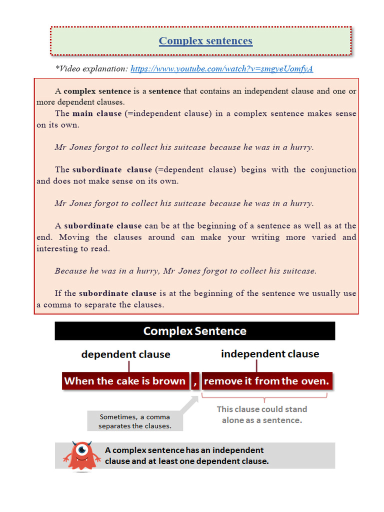 Complex Sentences | PDF | Comma | Language Mechanics