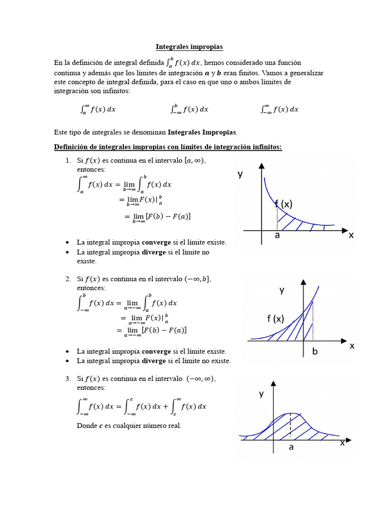 T.P. Integrales Impropias | PDF | Integral | Límite (Matemáticas)