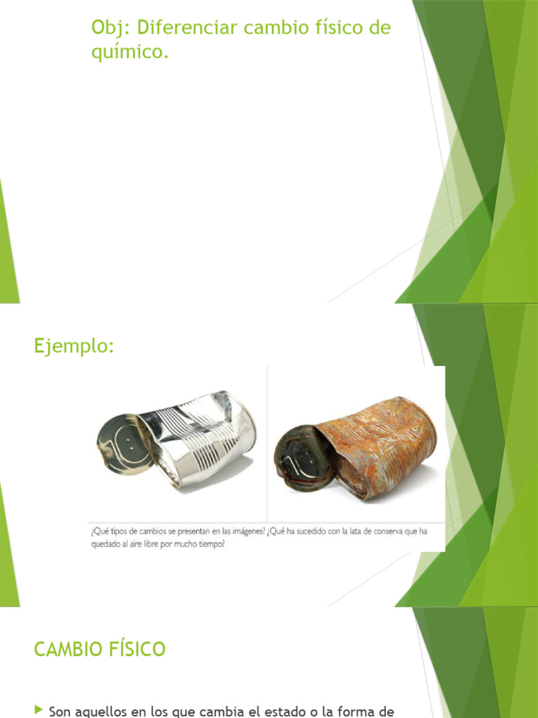 Cambios Fisicos y Quimicos de La Materia | PDF | Sustancias químicas ...