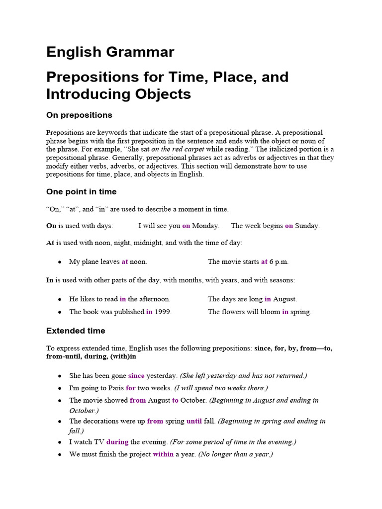 Prepositions, Articles, Punctuation | PDF | English Grammar | Preposition And Postposition