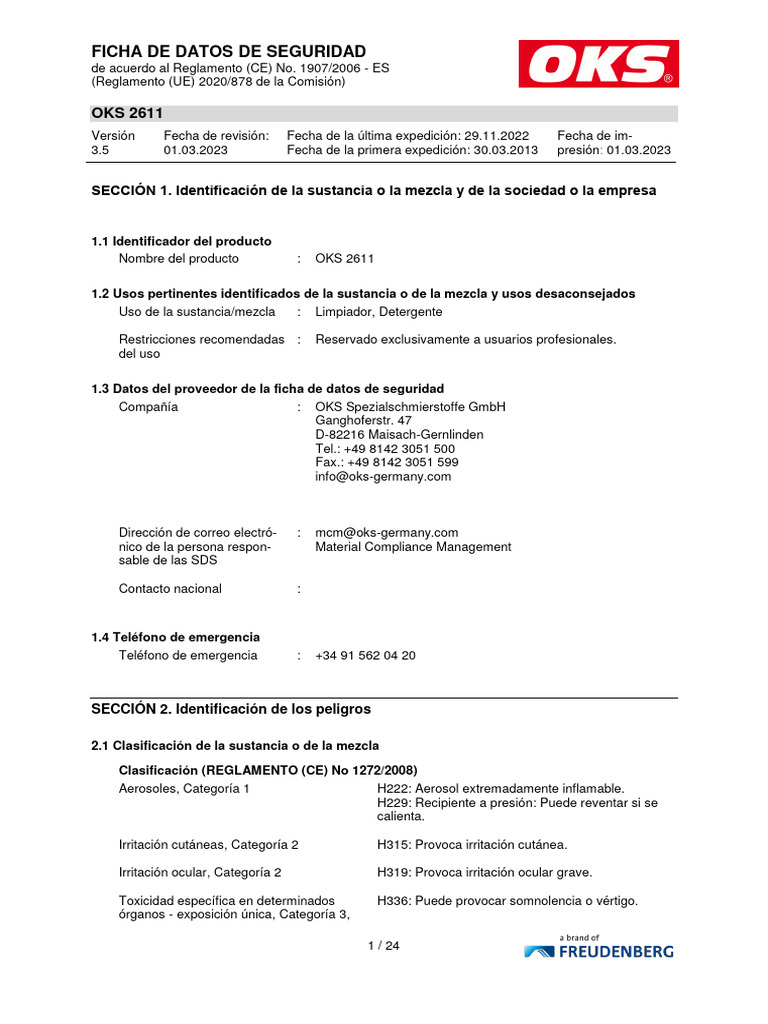 Limpiador Oks | PDF | Química