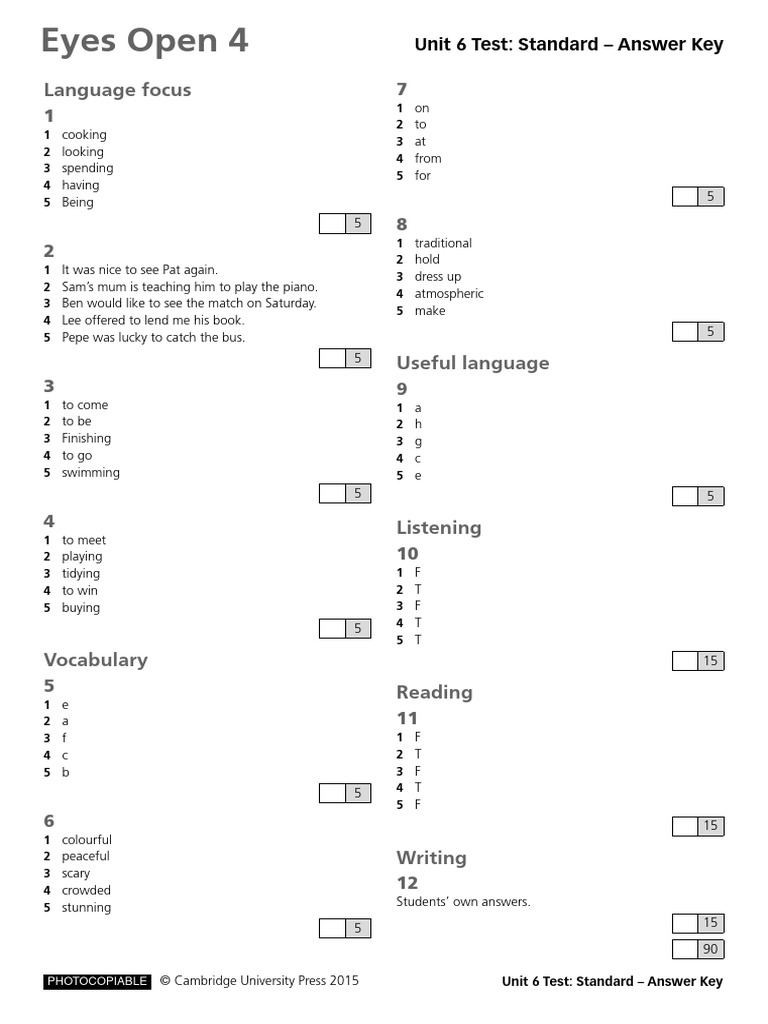 Unit 6 - Answer Key | PDF