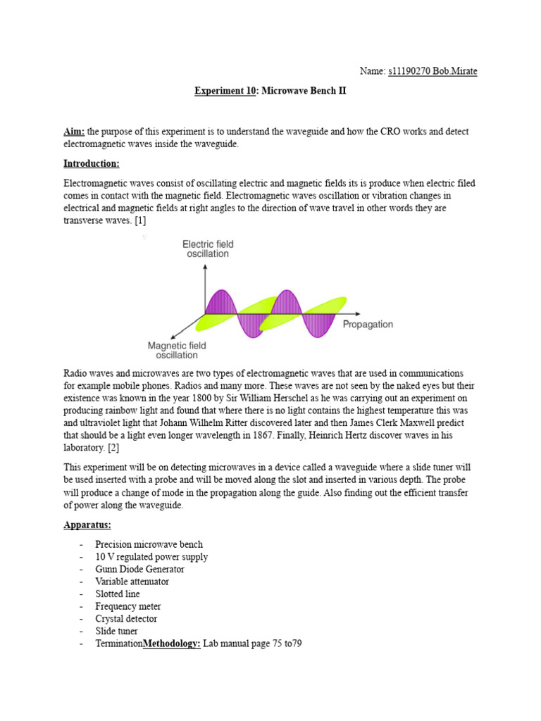 Lab 2 PH302 | PDF | Electromagnetic Radiation | Microwave