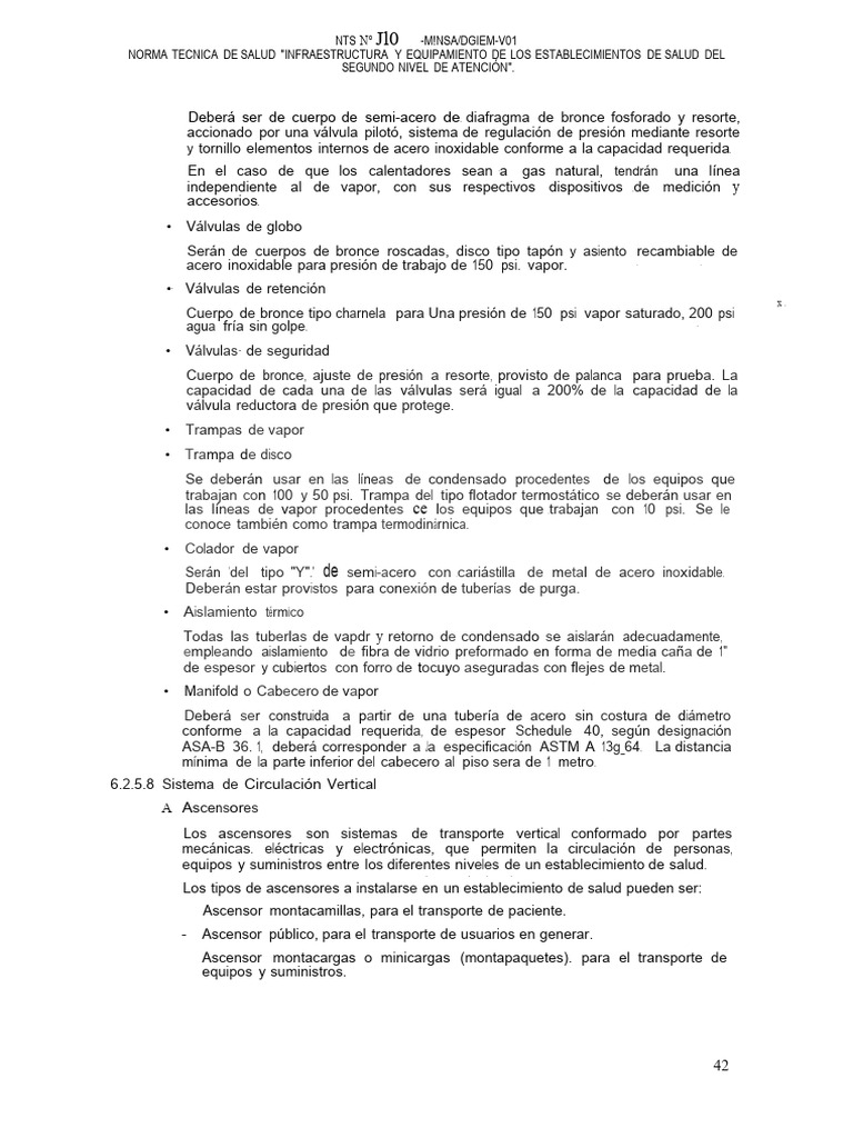 Normas Nts 110 | PDF | Ascensor | Vapor