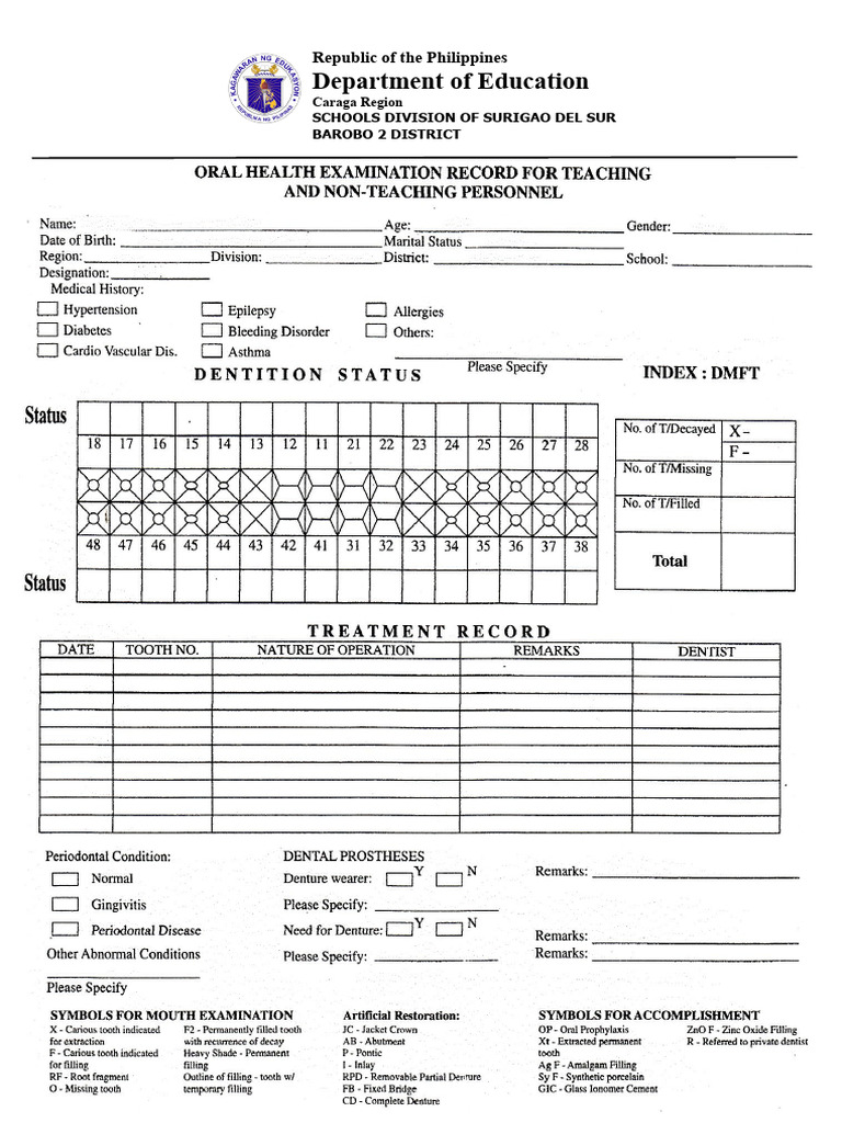 Dental Exam Form | PDF