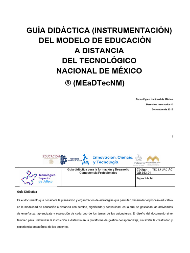 Formato de Guía Didáctica para EaD - Cocula | PDF | Evaluación | Maestros