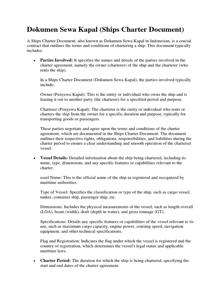 Ships Charter Document Overview | PDF | Insurance | Indemnity
