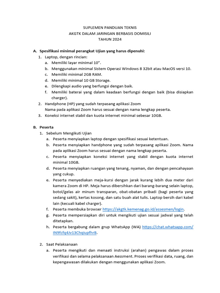 Panduan Ujian AKGTK Daring 2024 | PDF | Karier & Perkembangan | Teknologi & Rekayasa