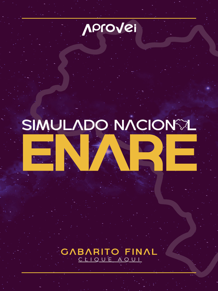 1º Simulado Nacional Enare Odontologia - Aprovei | PDF | Malária | Odontologia