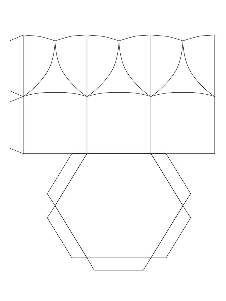 Caja Hexagonal Con Frunce Arriba (2 Hojas) | PDF