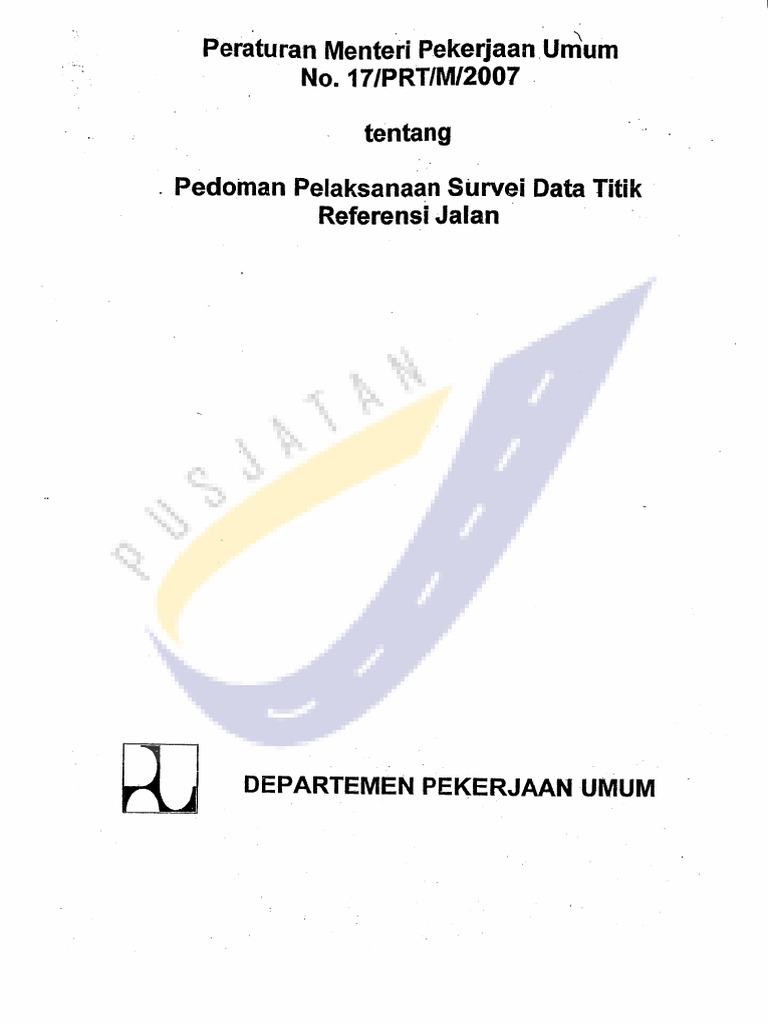 Pedoman Pelaksanaan Survei Data Titik Referensi Jalan | PDF
