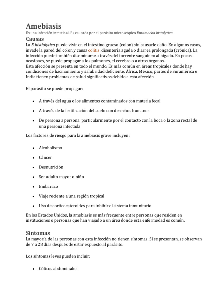 Amebiasis | PDF | Heces | Diarrea